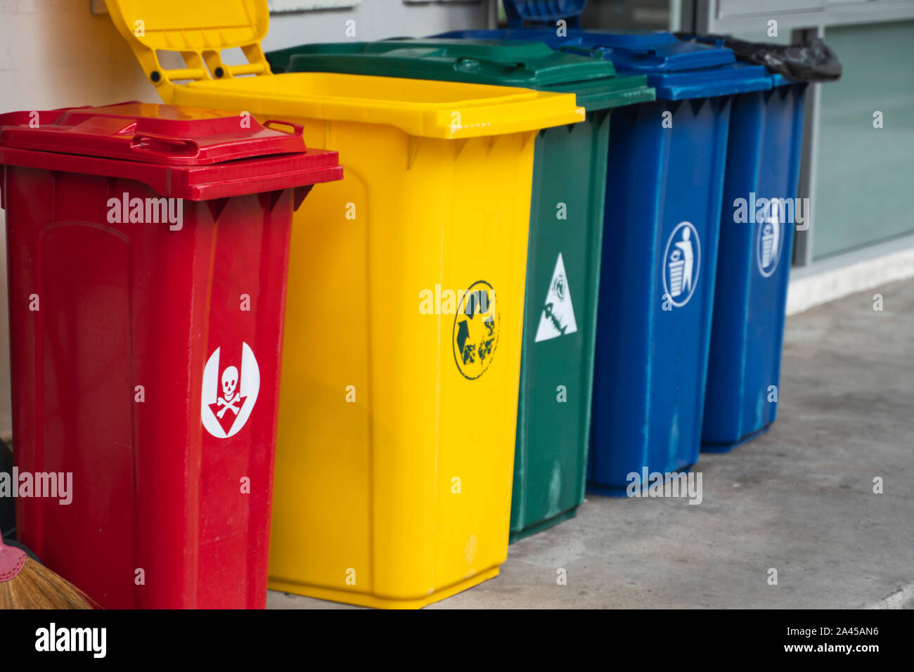 Garbage Trash Bins for collecting a recycle materials. Garbage trash ...