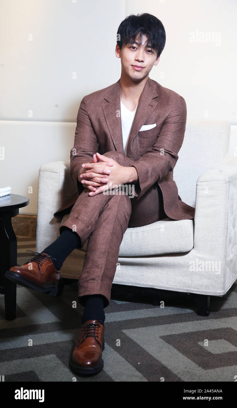 **TAIWAN OUT**Japanese actor and model Ryoma Takeuchi is interviewed in ...