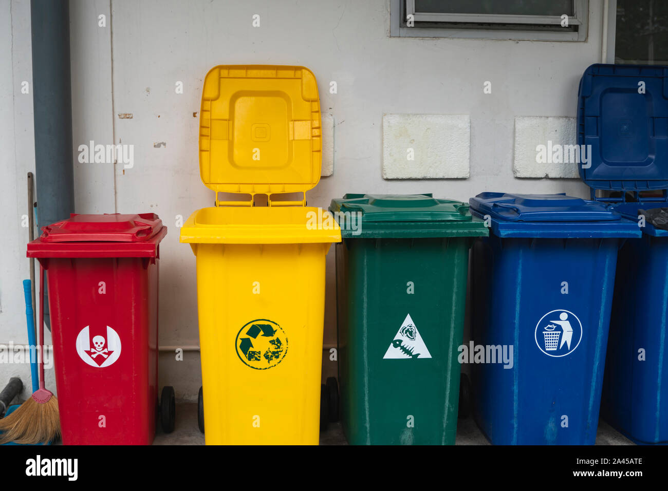 Garbage Trash Bins for collecting a recycle materials. Garbage trash ...
