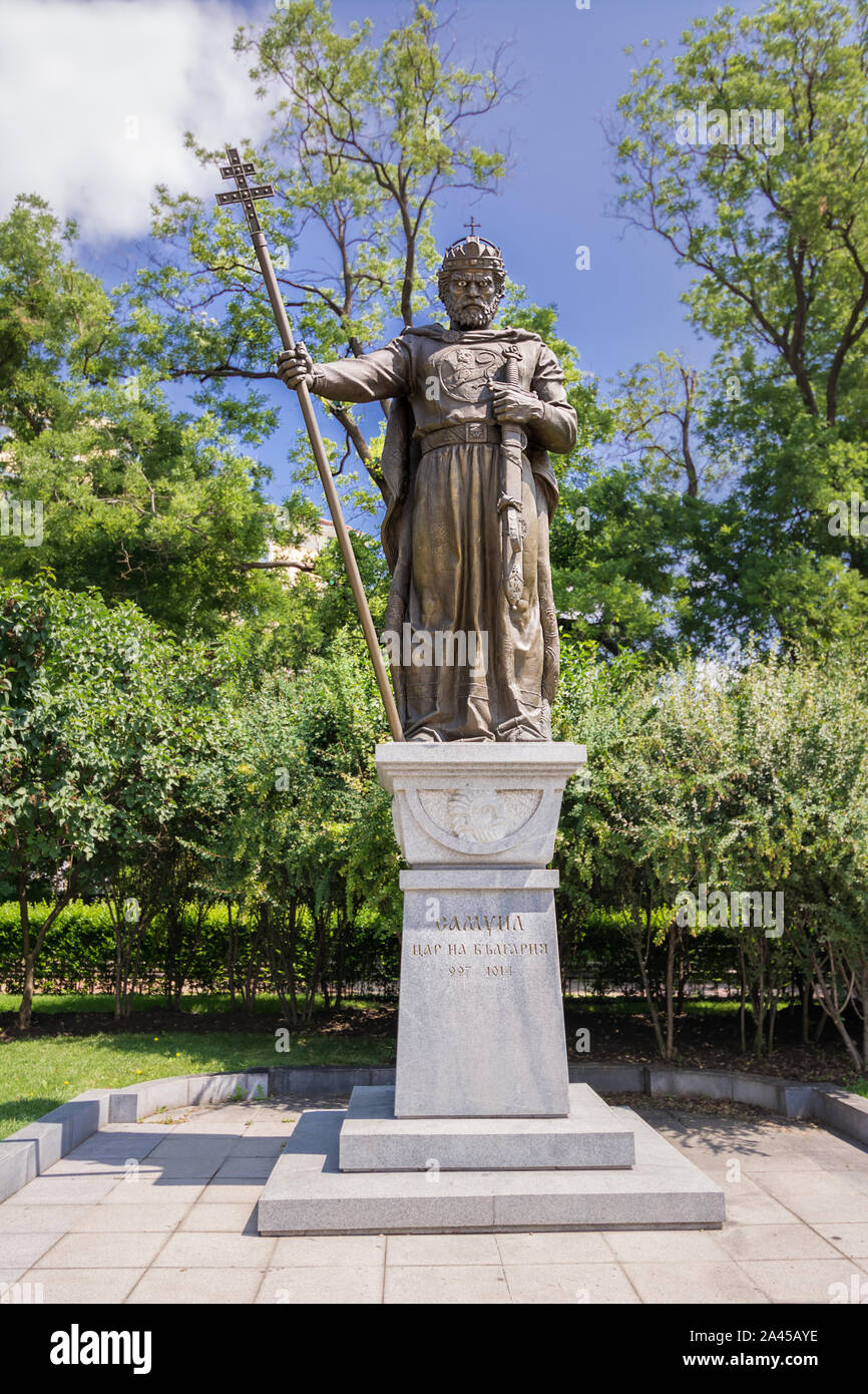 Sofia, Bulgaria - June 25, 2019: Statue of the Byzantine emperor tzar ...