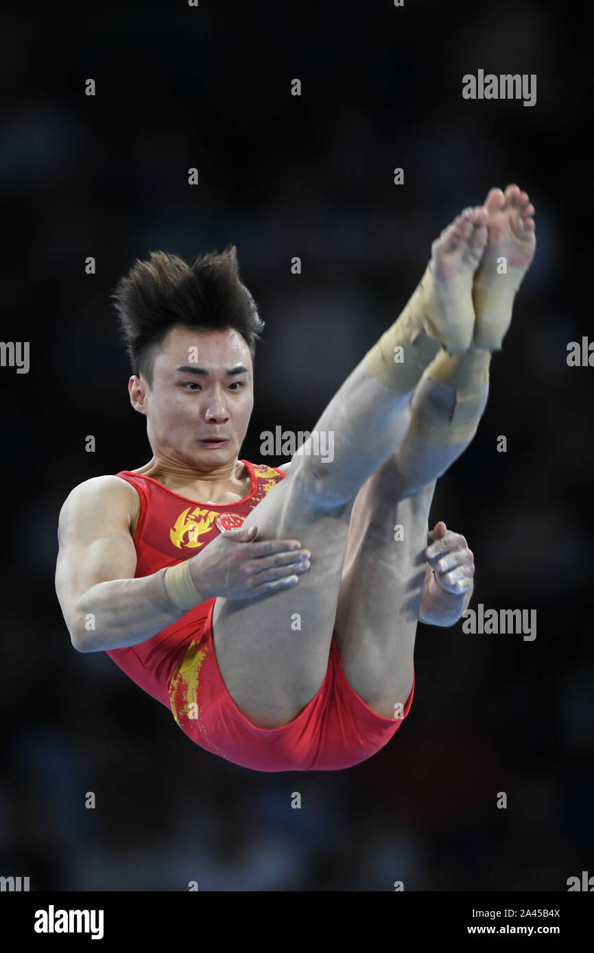 Stuttgart, Germany. 11th Oct, 2019. SUN WEI from China competes on the ...