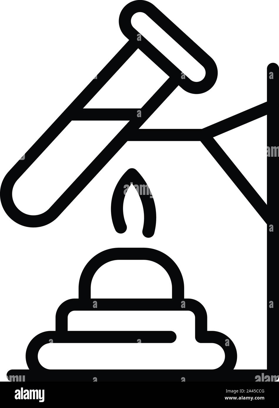 Test tube on fire icon, outline style Stock Vector Image & Art - Alamy
