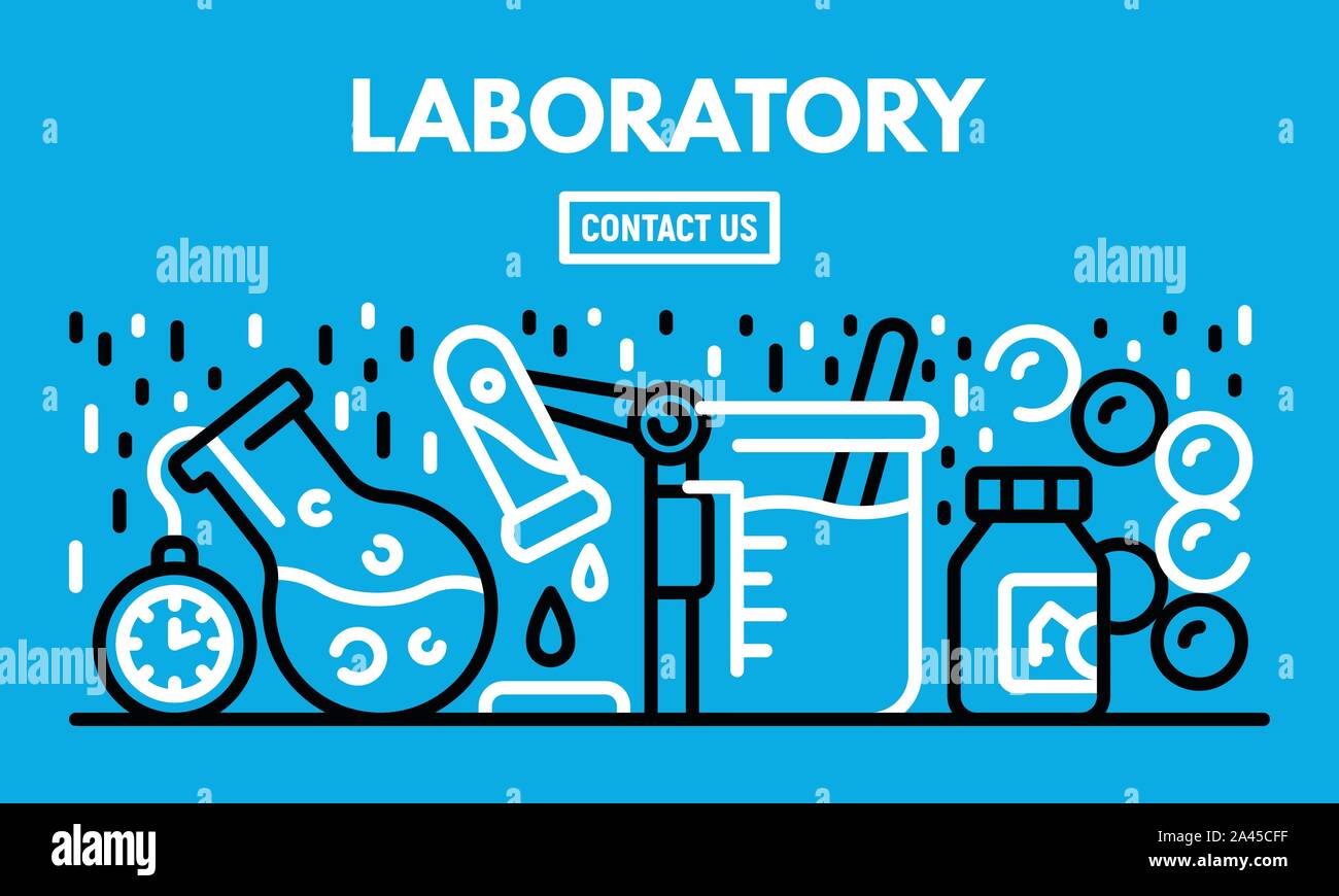 Laboratory banner, outline style Stock Vector Image & Art - Alamy