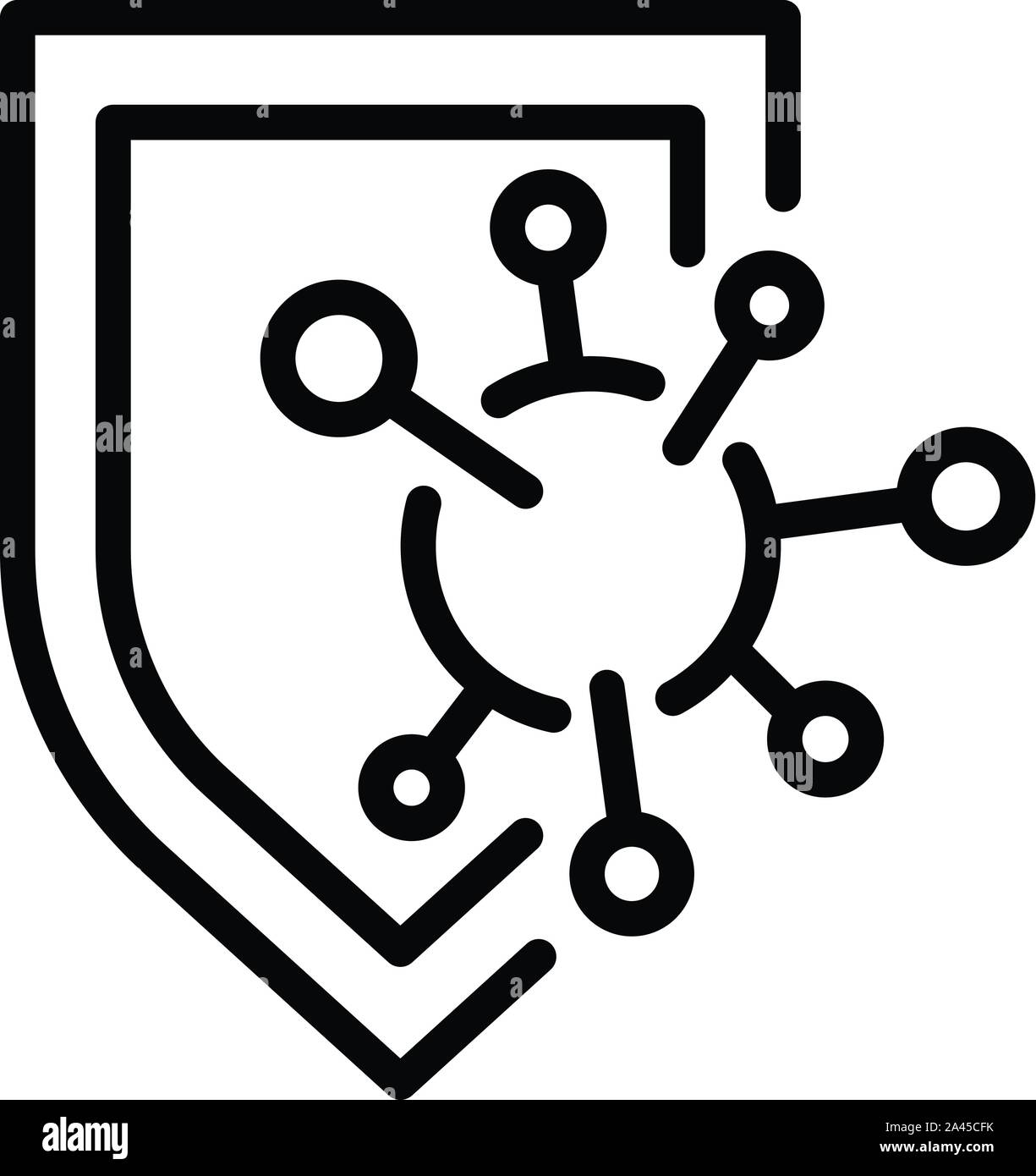 Immune shield protection icon, outline style Stock Vector Image & Art ...