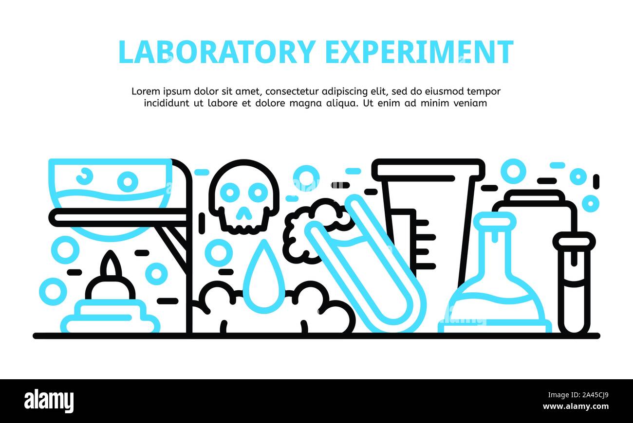 Laboratory experiment banner, outline style Stock Vector Image & Art ...
