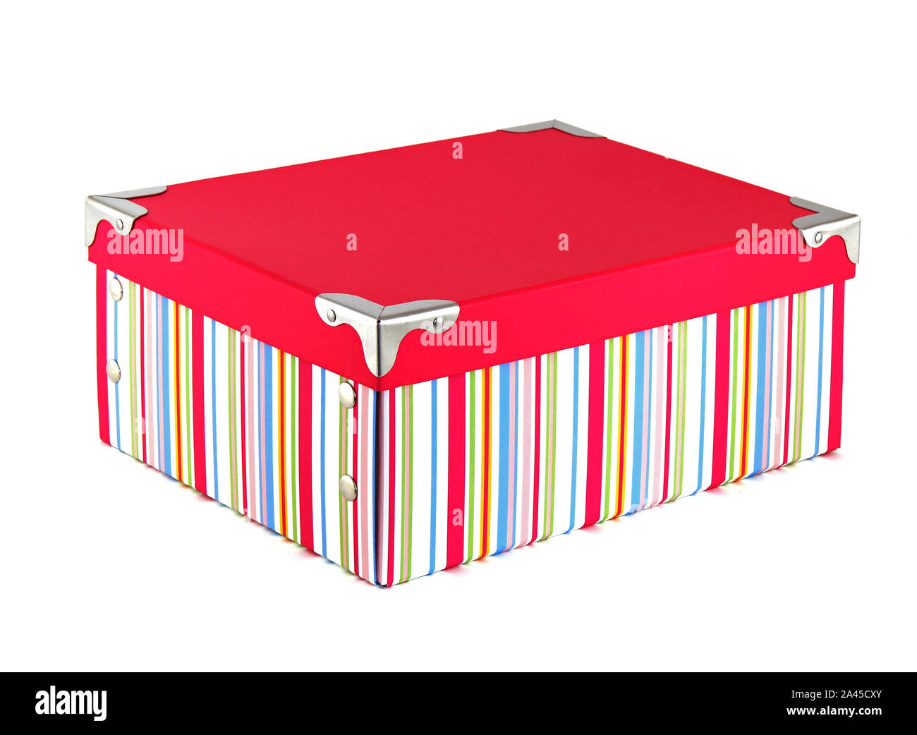 Red cardboard box isolated on white background. It is a colorful box ...
