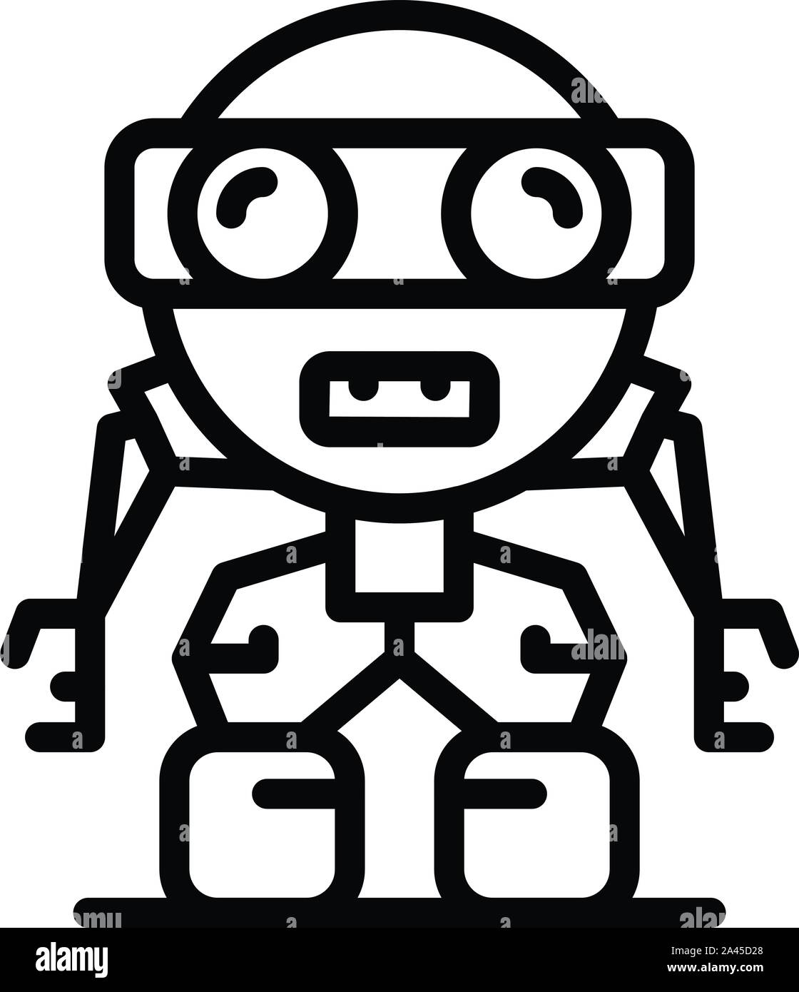 Funny robot icon, outline style Stock Vector Image & Art - Alamy