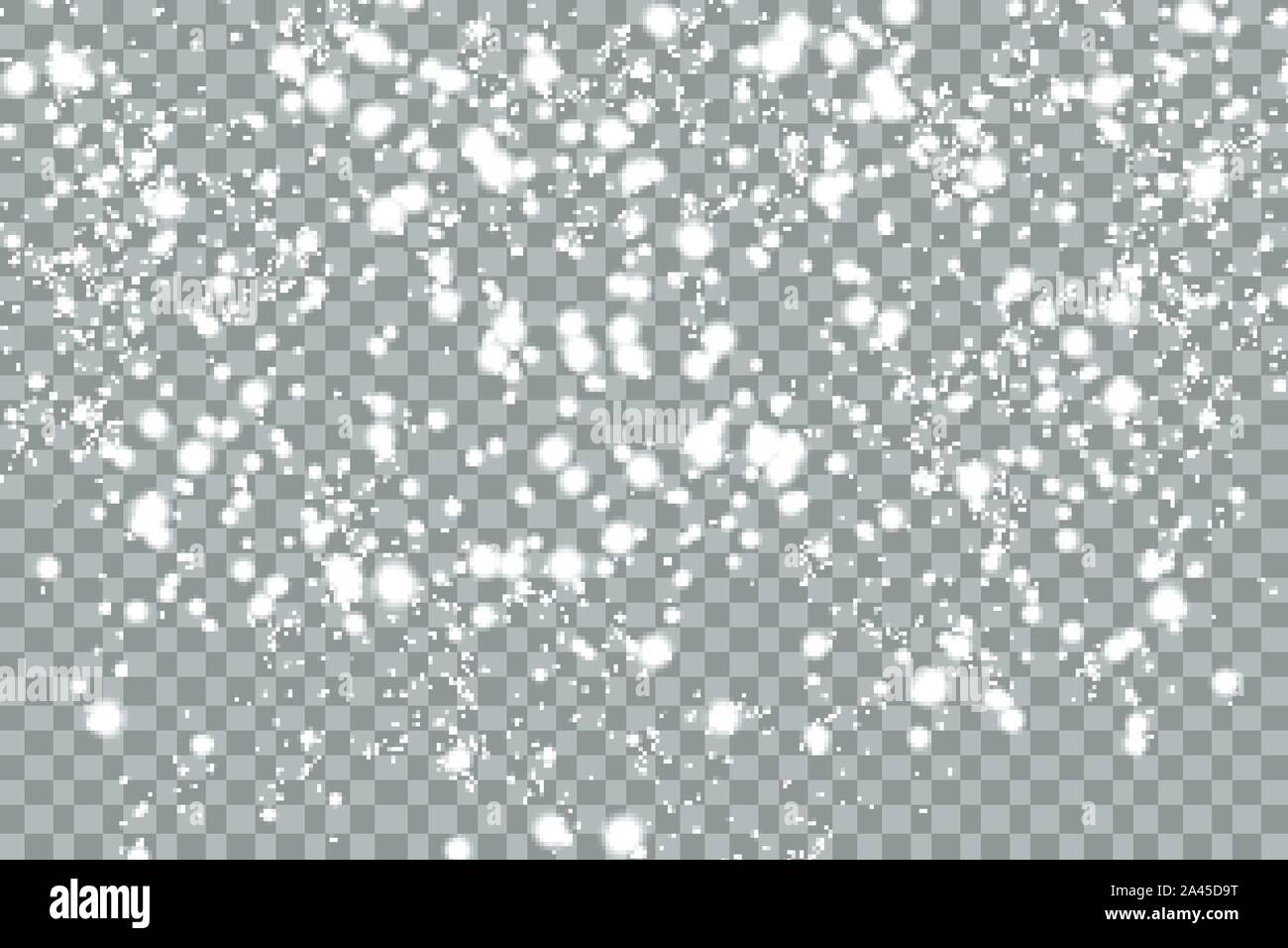 Realistic falling snowflakes. Isolated on transparent background ...