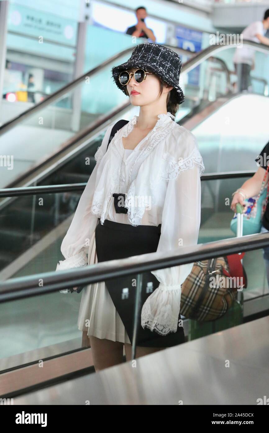 Taiwanese singer and actress Zhang Shaohan, or Angela Zhang arrives at ...