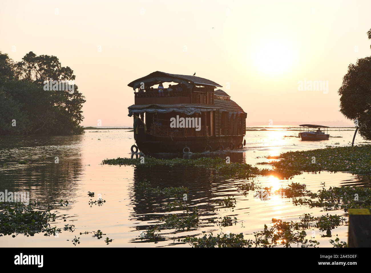 Kerala backwaters. Houseboats in the backwater canals in Kerala, India ...