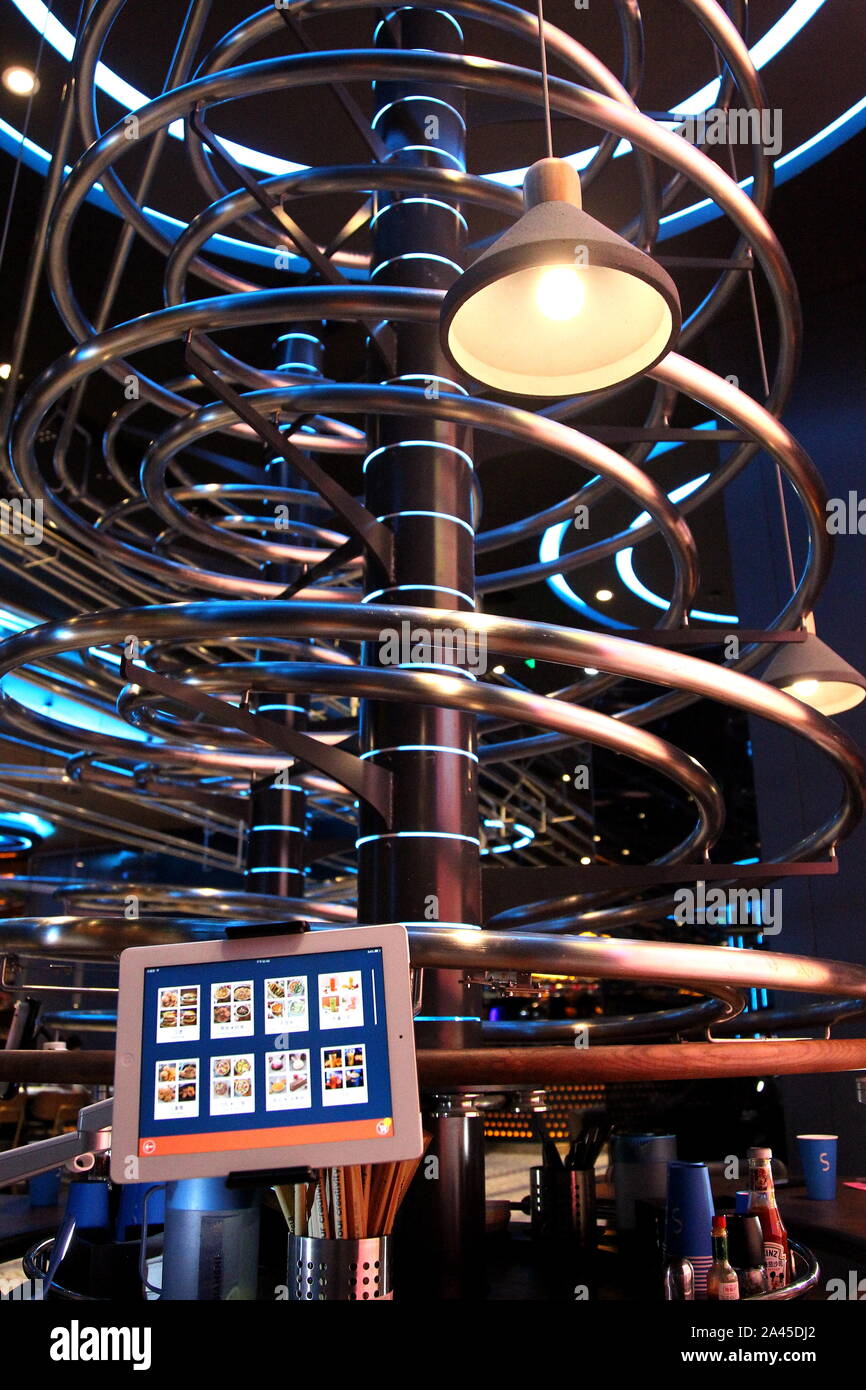 Picture of the gravity sled in SpaceLab, a space-themed restaurant ...