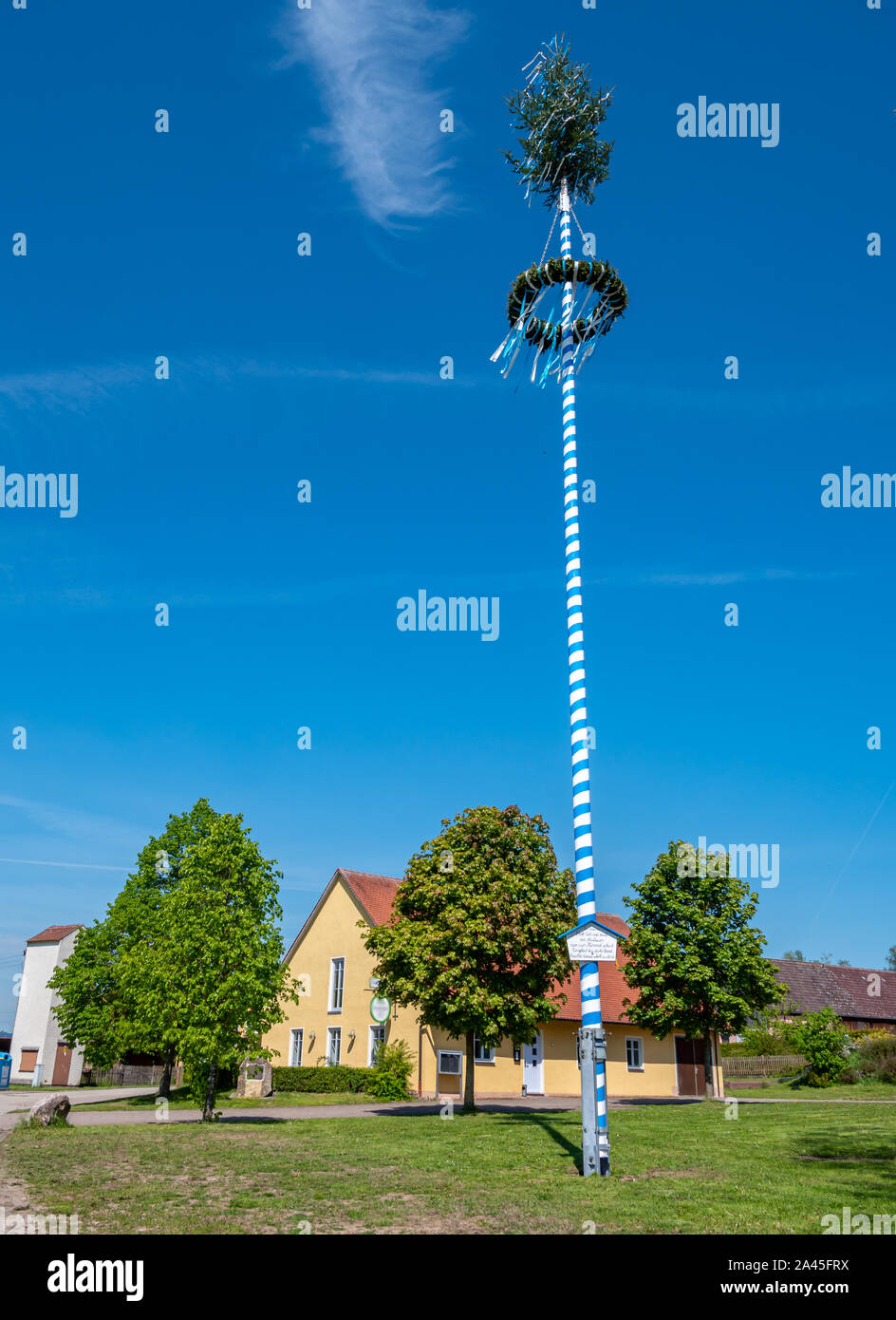 Maypole in a Bavarian village Stock Photo - Alamy
