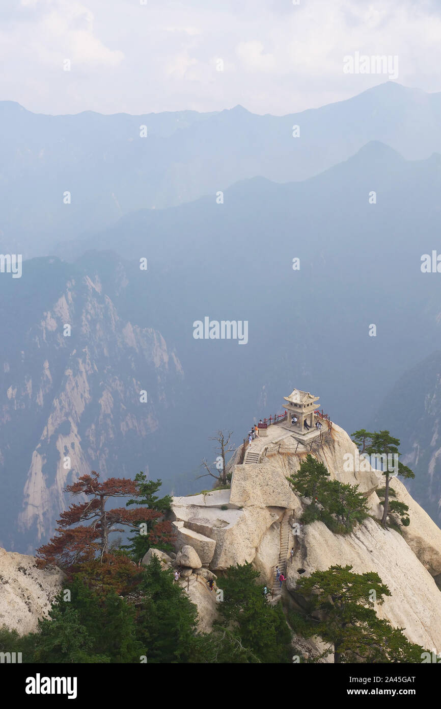 The Chess pavilion located on the top of the Huashan Mountain, famous ...