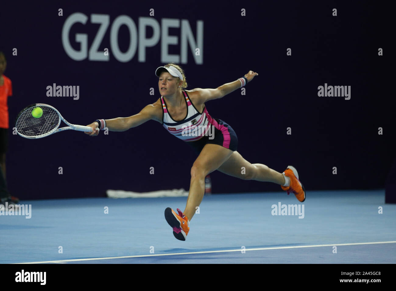 German professional tennis player Laura Siegemund plays against ...