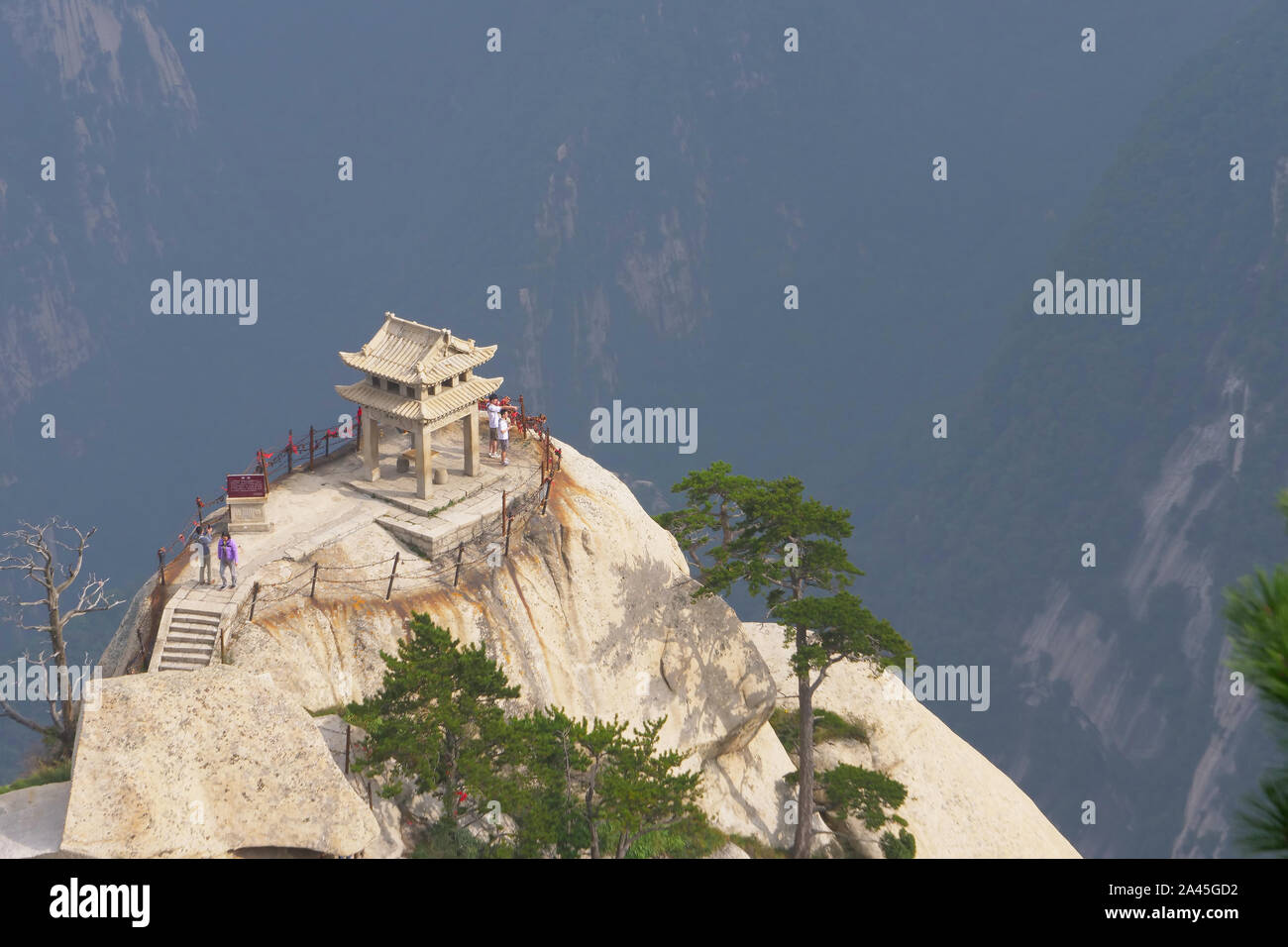 The Chess pavilion located on the top of the Huashan Mountain, famous ...