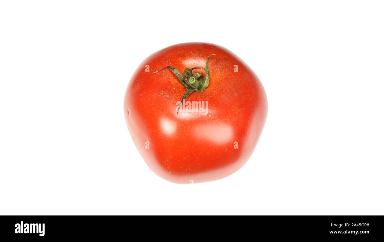 red tomato on white background Stock Photo - Alamy