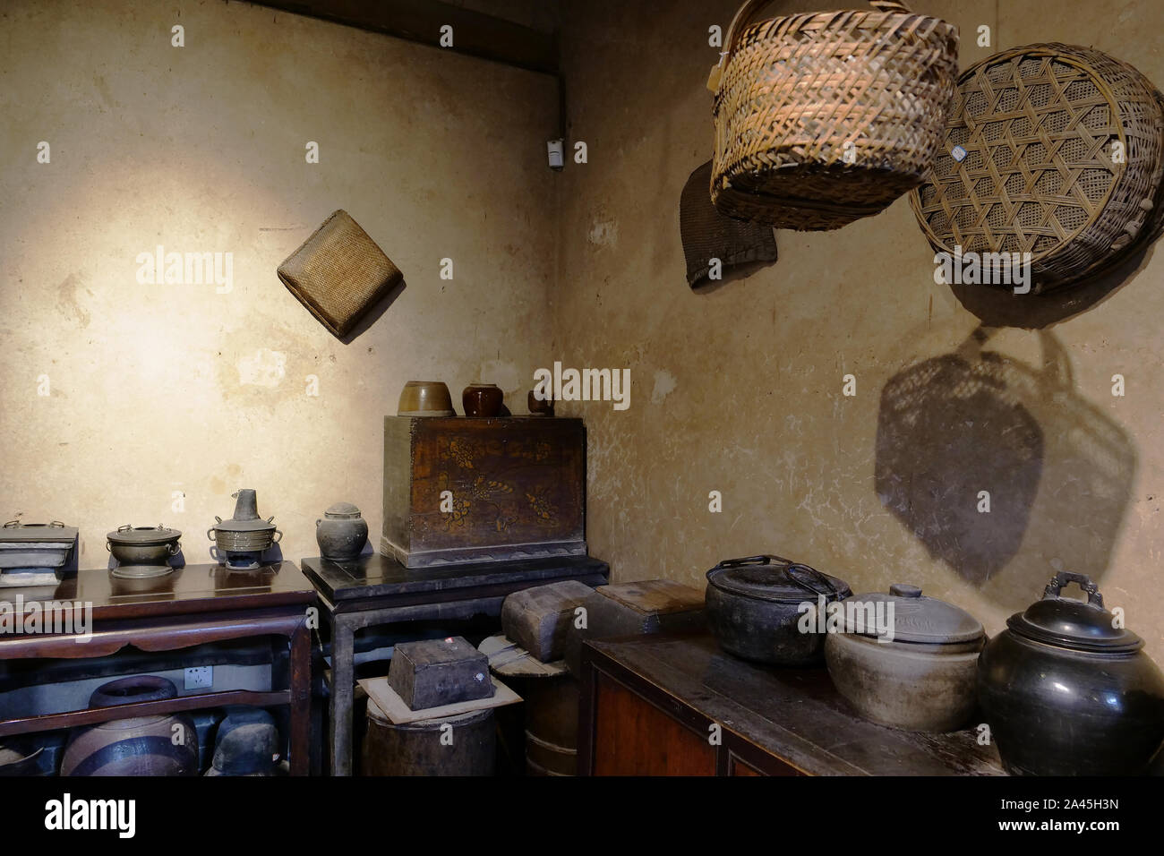 Traditional Chinese Residences kitchen interior in Tianshui Folk Arts ...