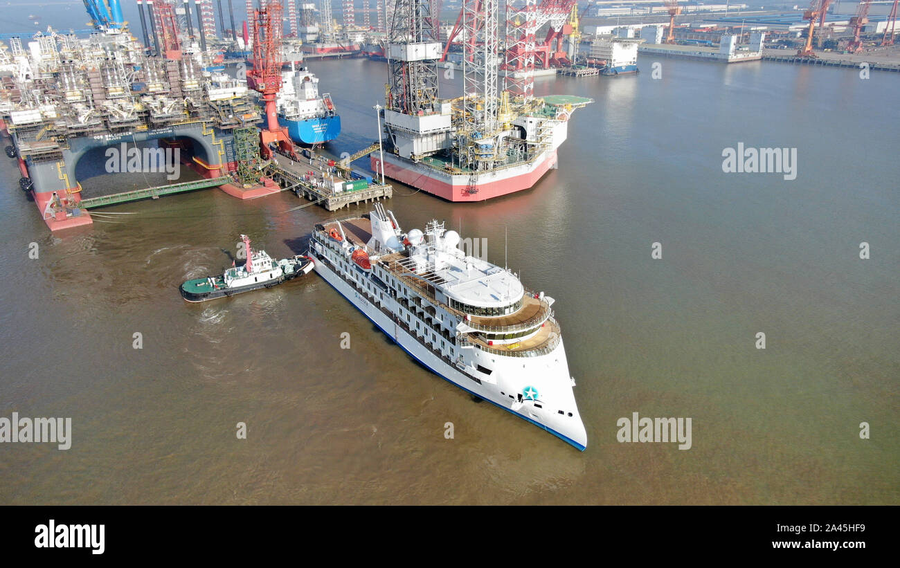 First Chinese-made polar cruise ship leaves the deck in Haimen city ...
