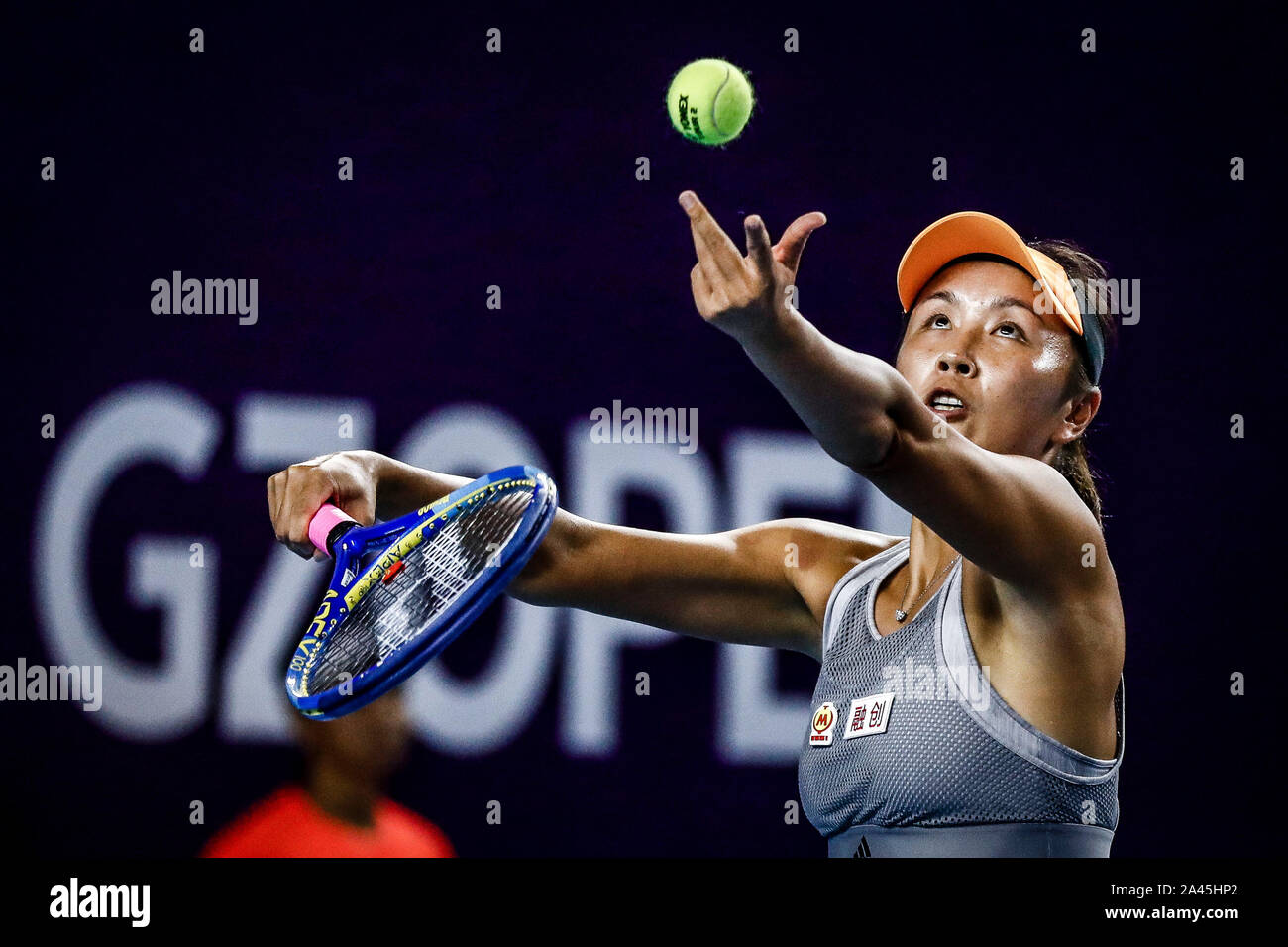 Chinese professional tennis player Peng Shuai plays against Serbian ...