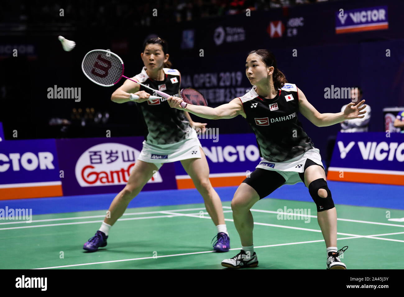 Japanese professional badminton players Misaki Matsutomo and Ayaka ...