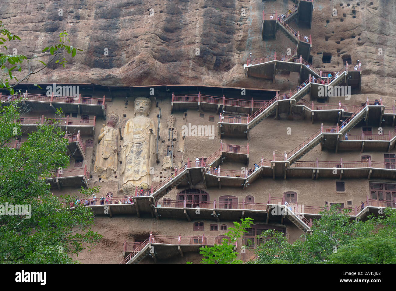 Maijishan Cave-Temple Complex in Tianshui city, Gansu Province China. A ...