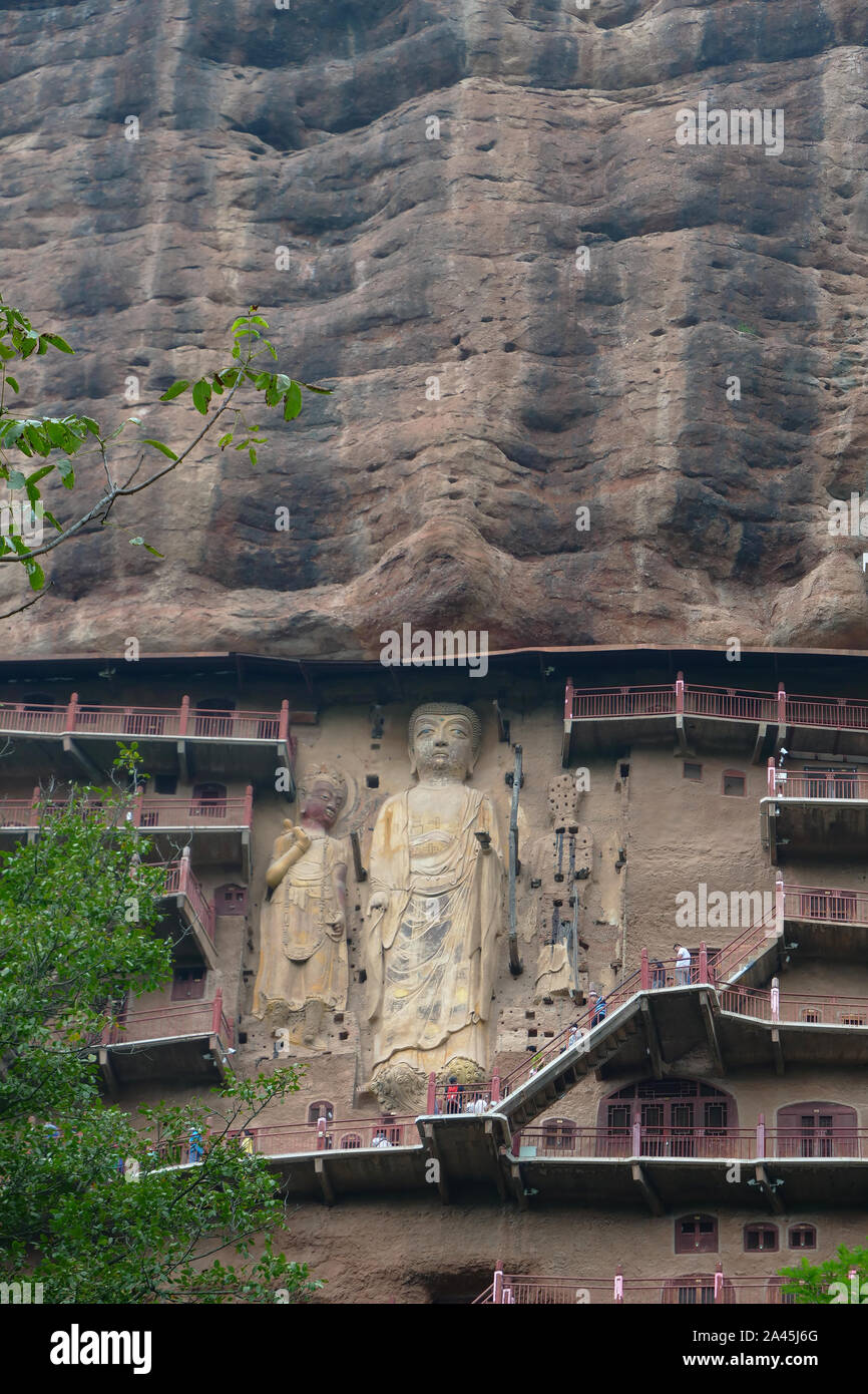 Maijishan Cave-Temple Complex in Tianshui city, Gansu Province China. A ...