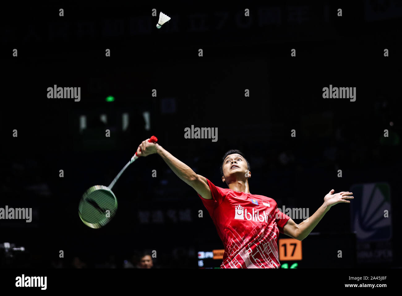 Indonesian professional badminton player Anthony Sinisuka Ginting ...