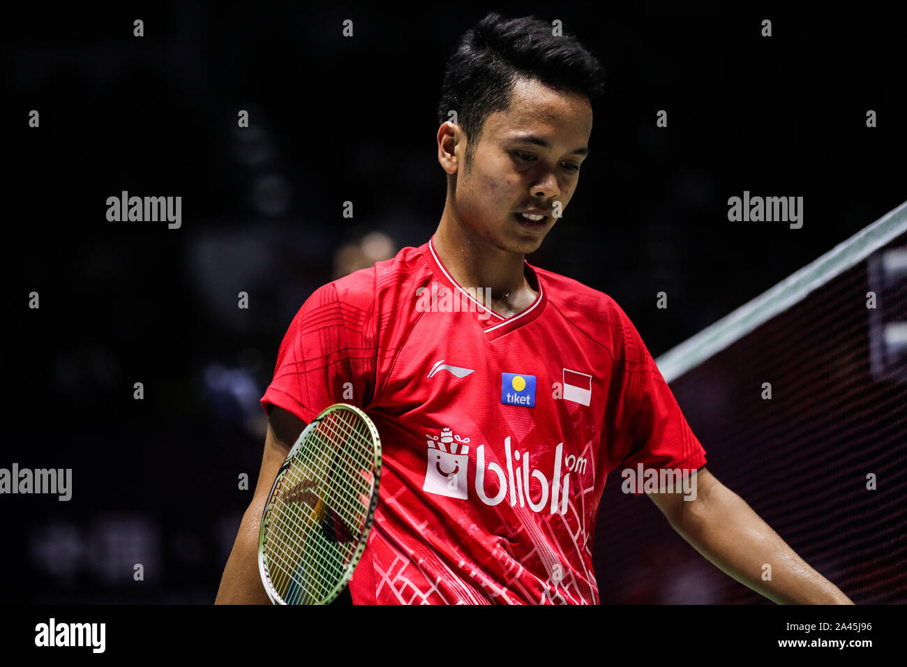 Indonesian professional badminton player Anthony Sinisuka Ginting ...
