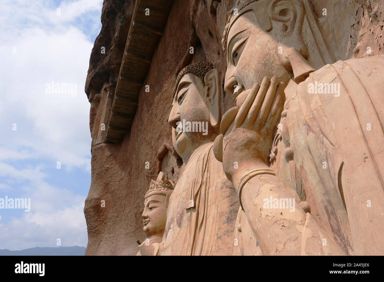 Maijishan Cave-Temple Complex in Tianshui city, Gansu Province China. A ...