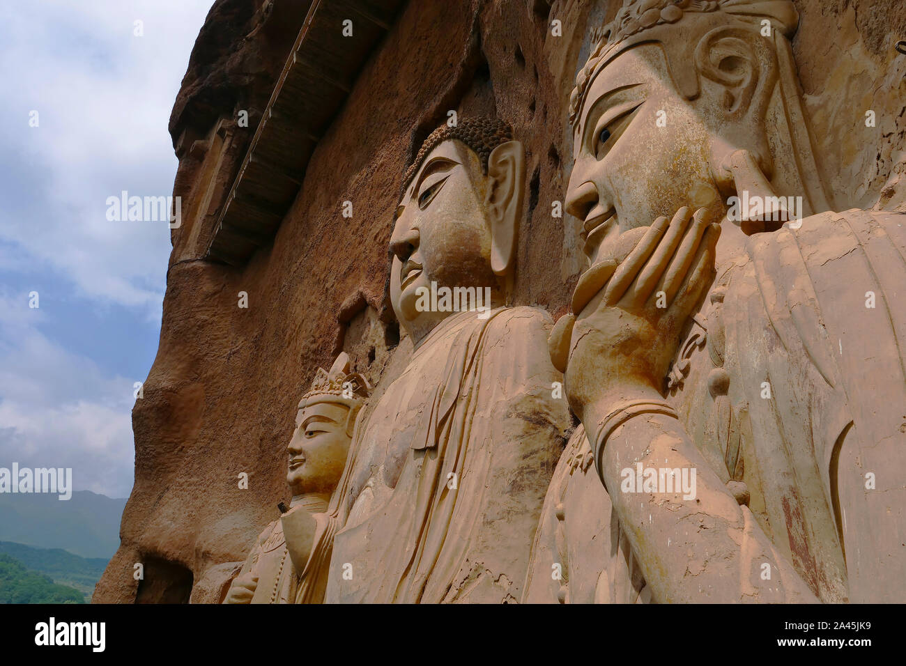 Maijishan Cave-Temple Complex in Tianshui city, Gansu Province China. A ...