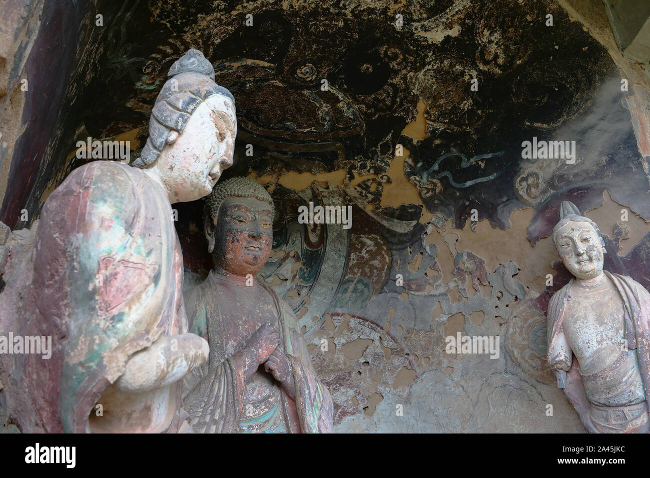 Maijishan Cave-Temple Complex in Tianshui city, Gansu Province China. A ...