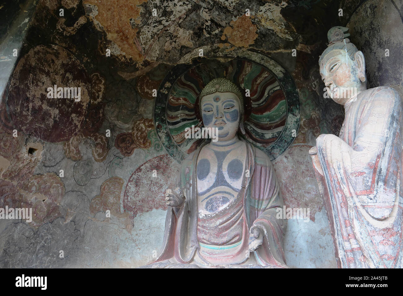 Maijishan Cave-Temple Complex in Tianshui city, Gansu Province China. A ...