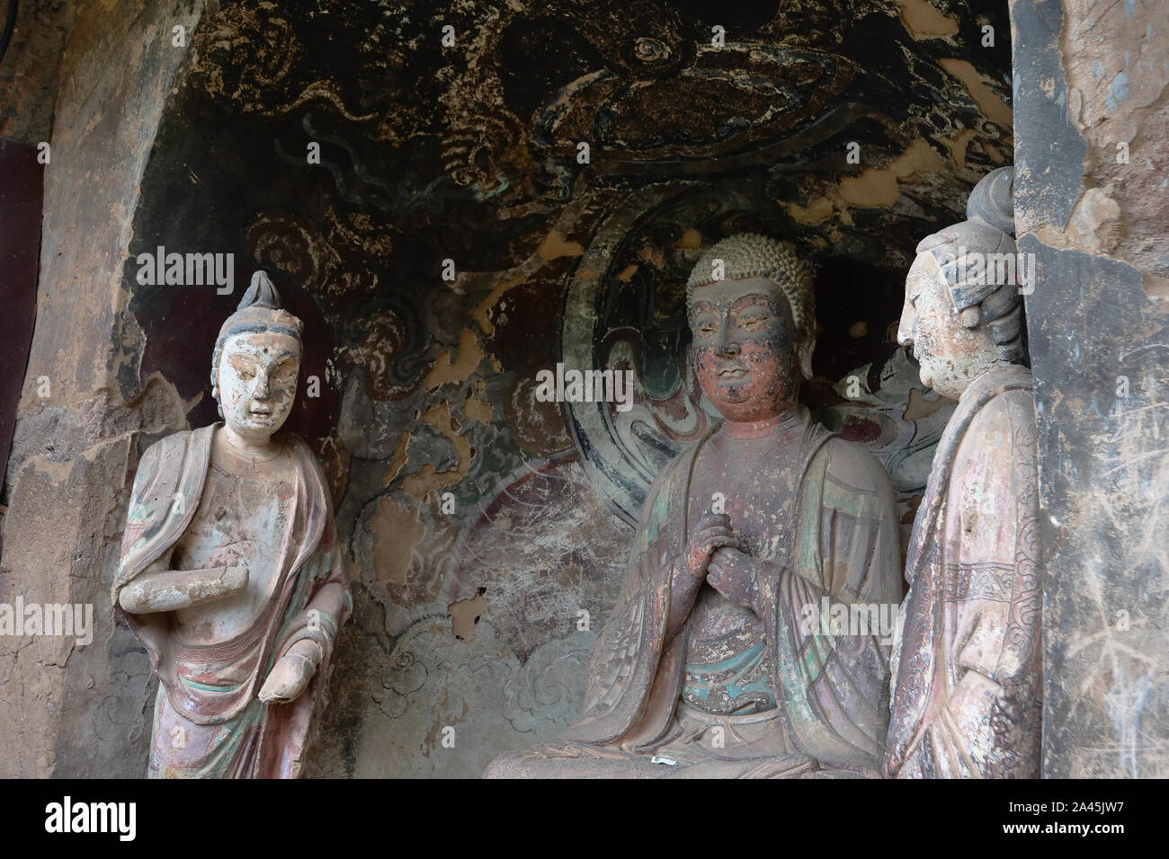 Maijishan Cave-Temple Complex in Tianshui city, Gansu Province China. A ...
