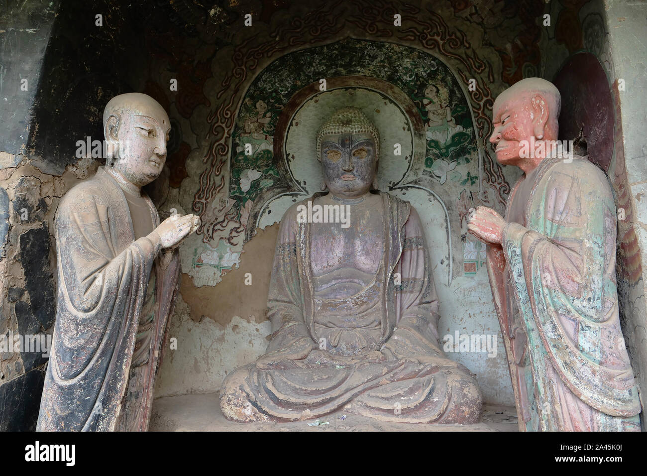 Maijishan Cave-Temple Complex in Tianshui city, Gansu Province China. A ...