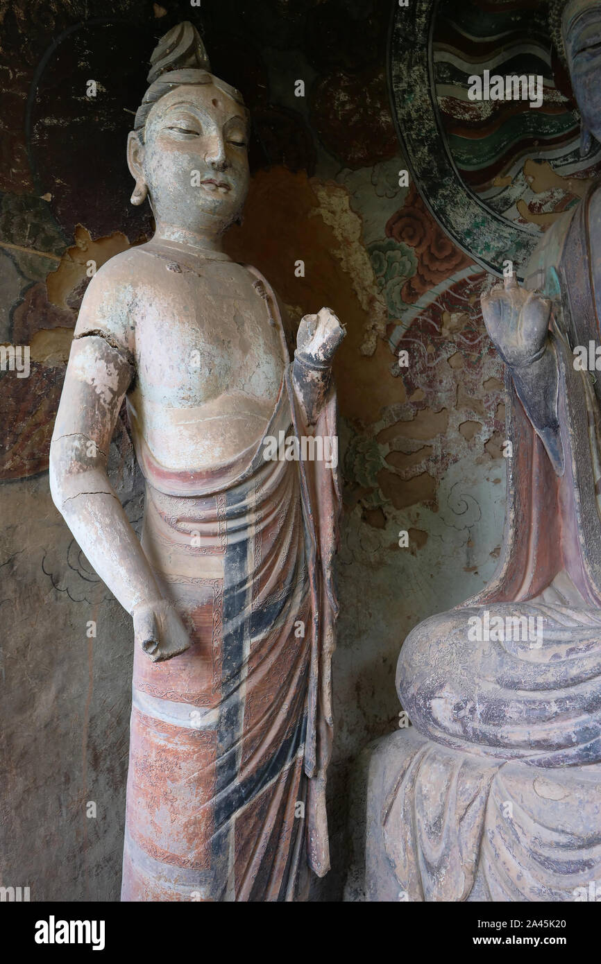 Maijishan Cave-Temple Complex in Tianshui city, Gansu Province China. A ...