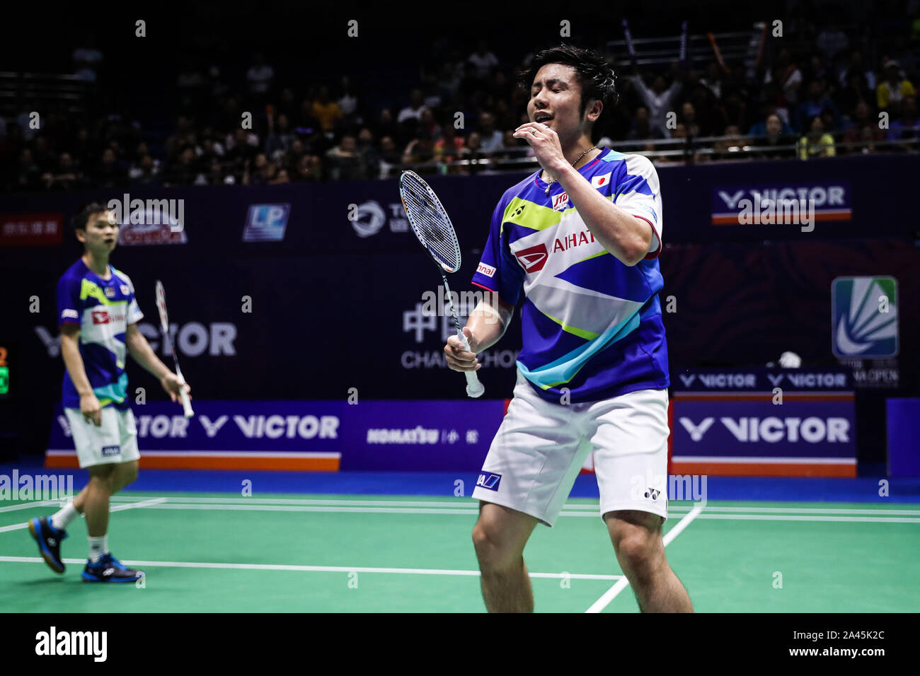 Hiroyuki Endo and Yuta Watanabe of Japan compete against Hendra ...