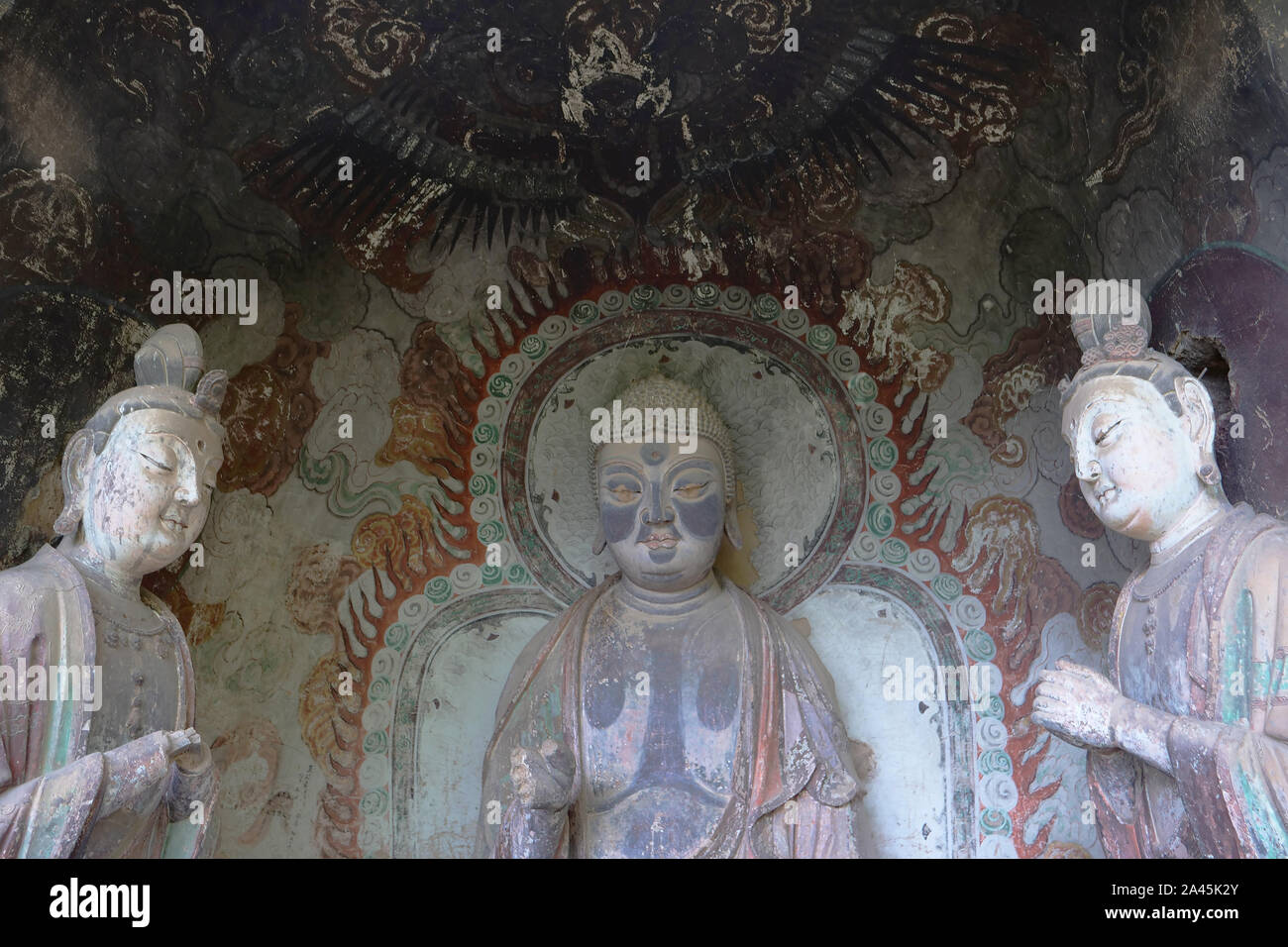 Maijishan Cave-Temple Complex in Tianshui city, Gansu Province China. A ...