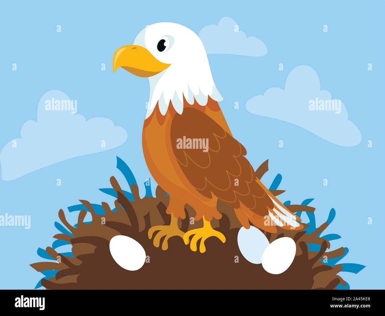 Cute eagle vector clipart background Stock Vector Image & Art - Alamy