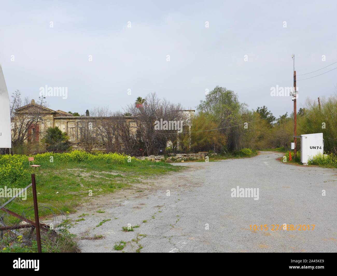 Green line in Nicosia, Cyprus between free & Turkish occupied parts ...