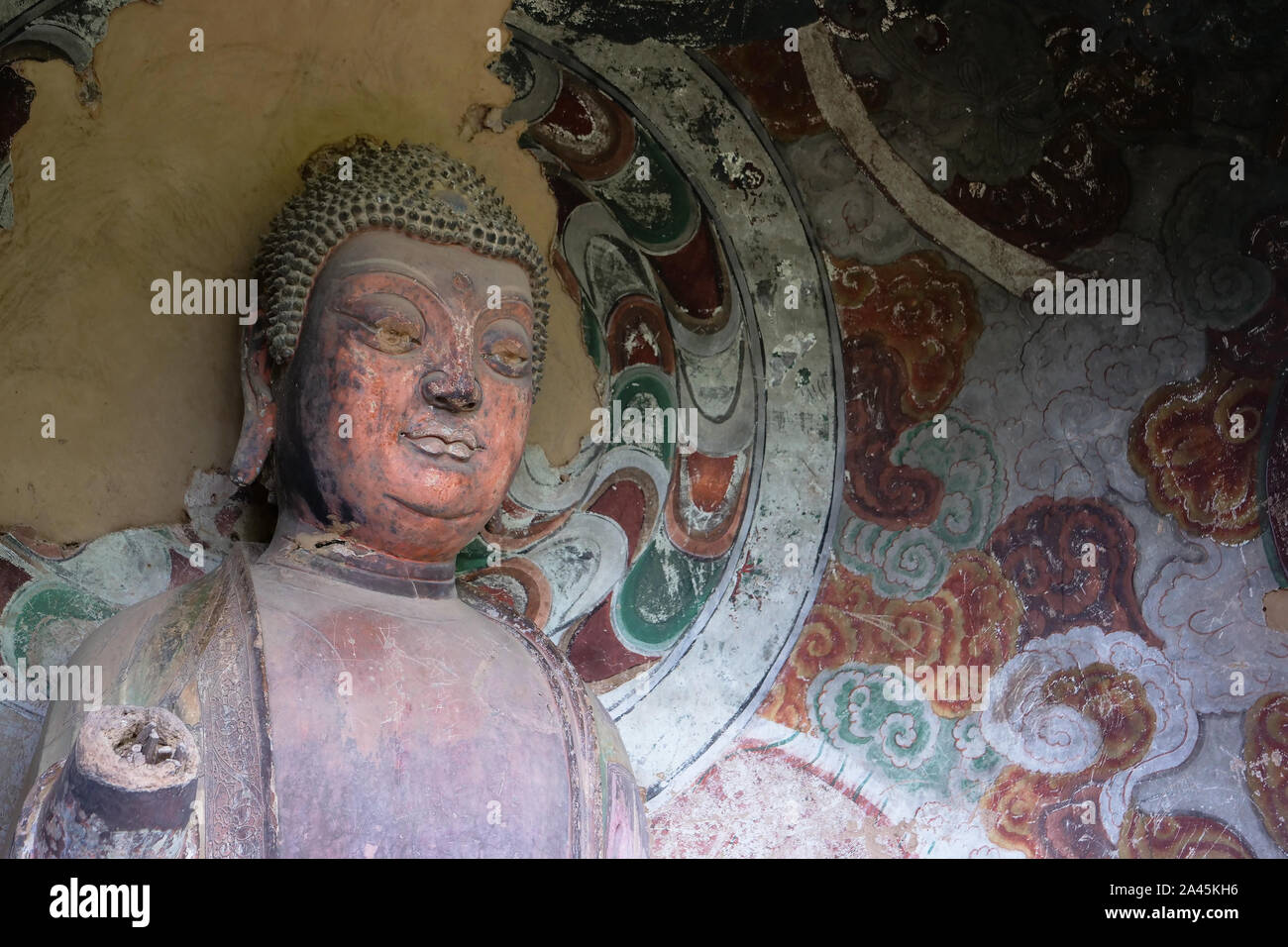 Maijishan Cave-Temple Complex in Tianshui city, Gansu Province China. A ...
