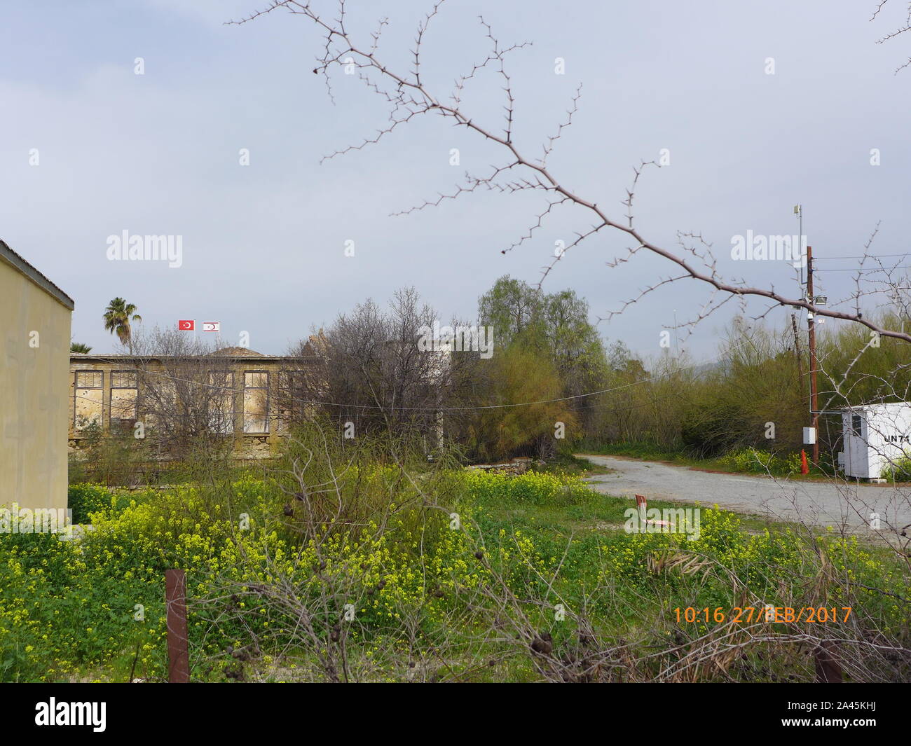 Green line in Nicosia, Cyprus between free & Turkish occupied parts ...