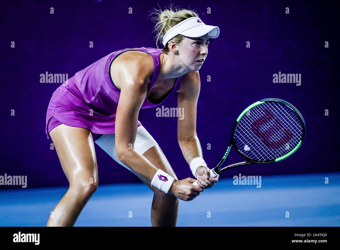 Serbian professional tennis player Nina Stojanovic plays against ...