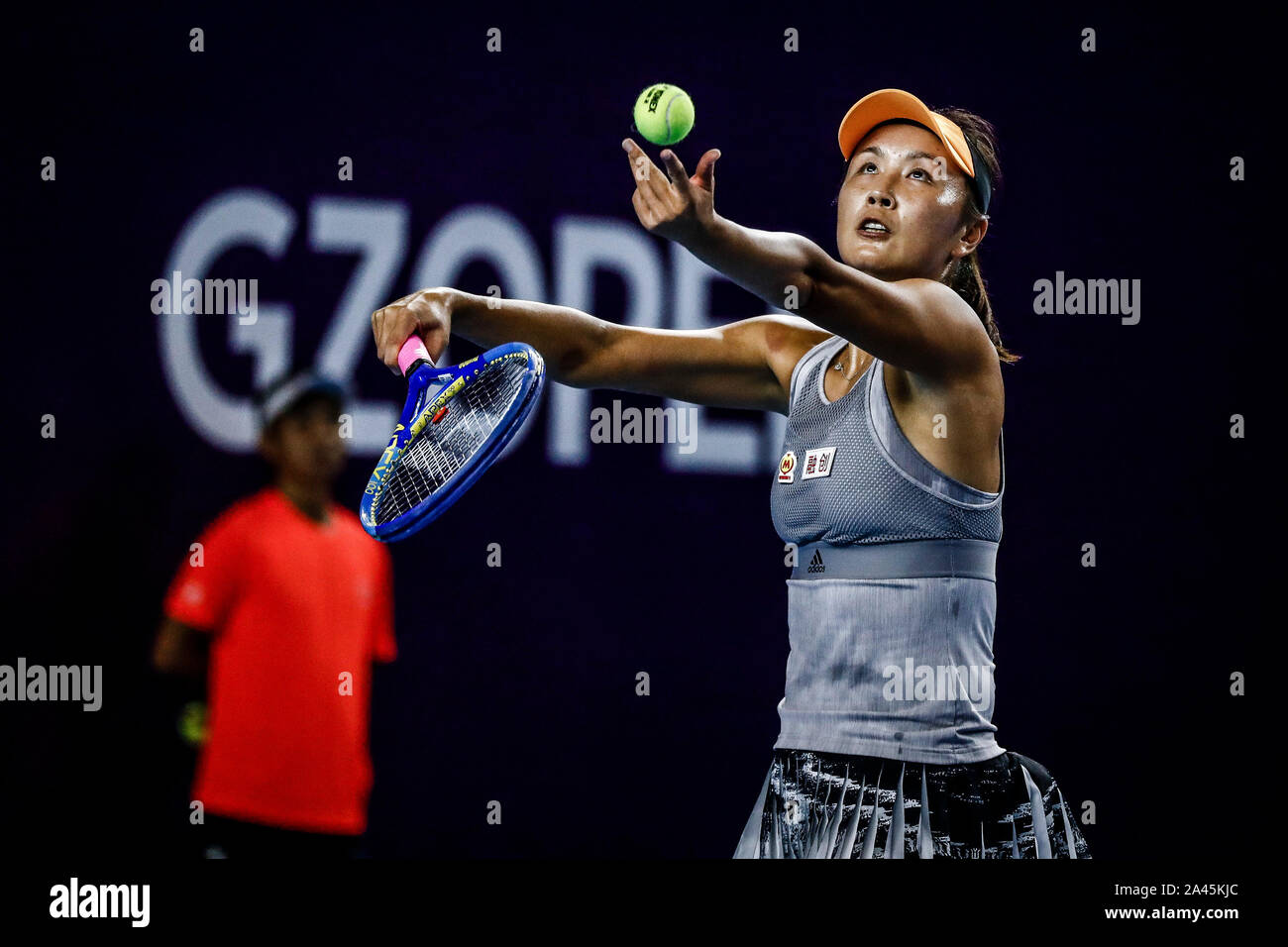 Chinese professional tennis player Peng Shuai plays against Serbian ...