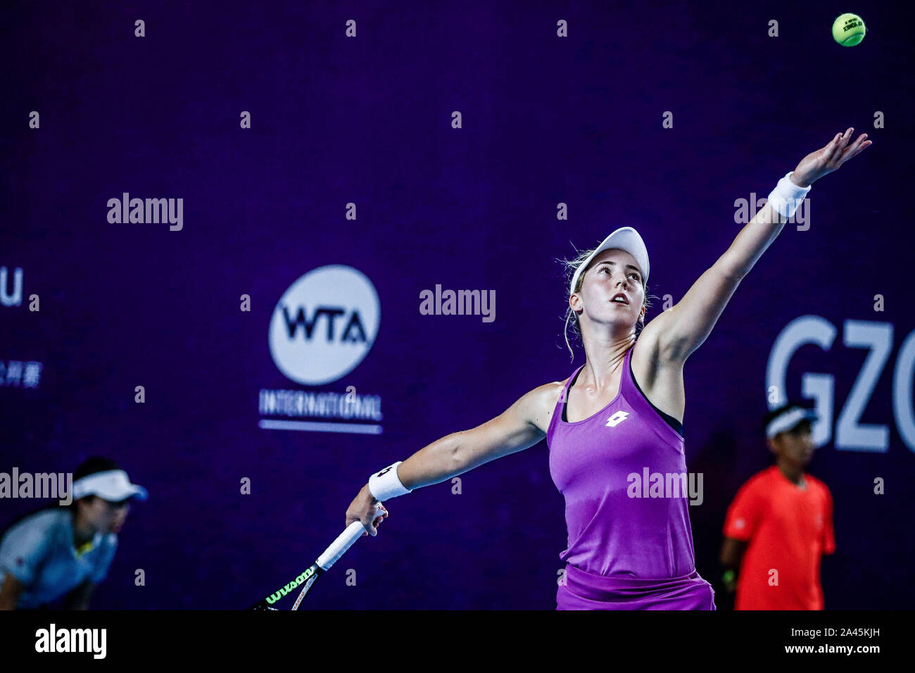 Serbian professional tennis player Nina Stojanovic plays against ...