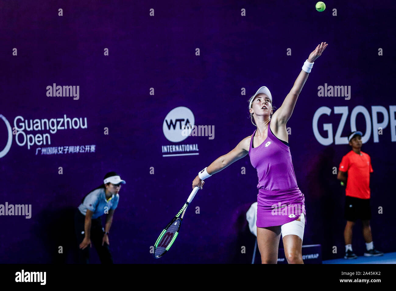 Serbian professional tennis player Nina Stojanovic plays against ...