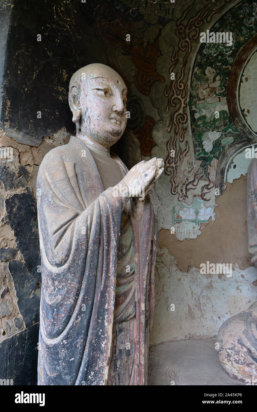 Maijishan Cave-Temple Complex in Tianshui city, Gansu Province China. A ...