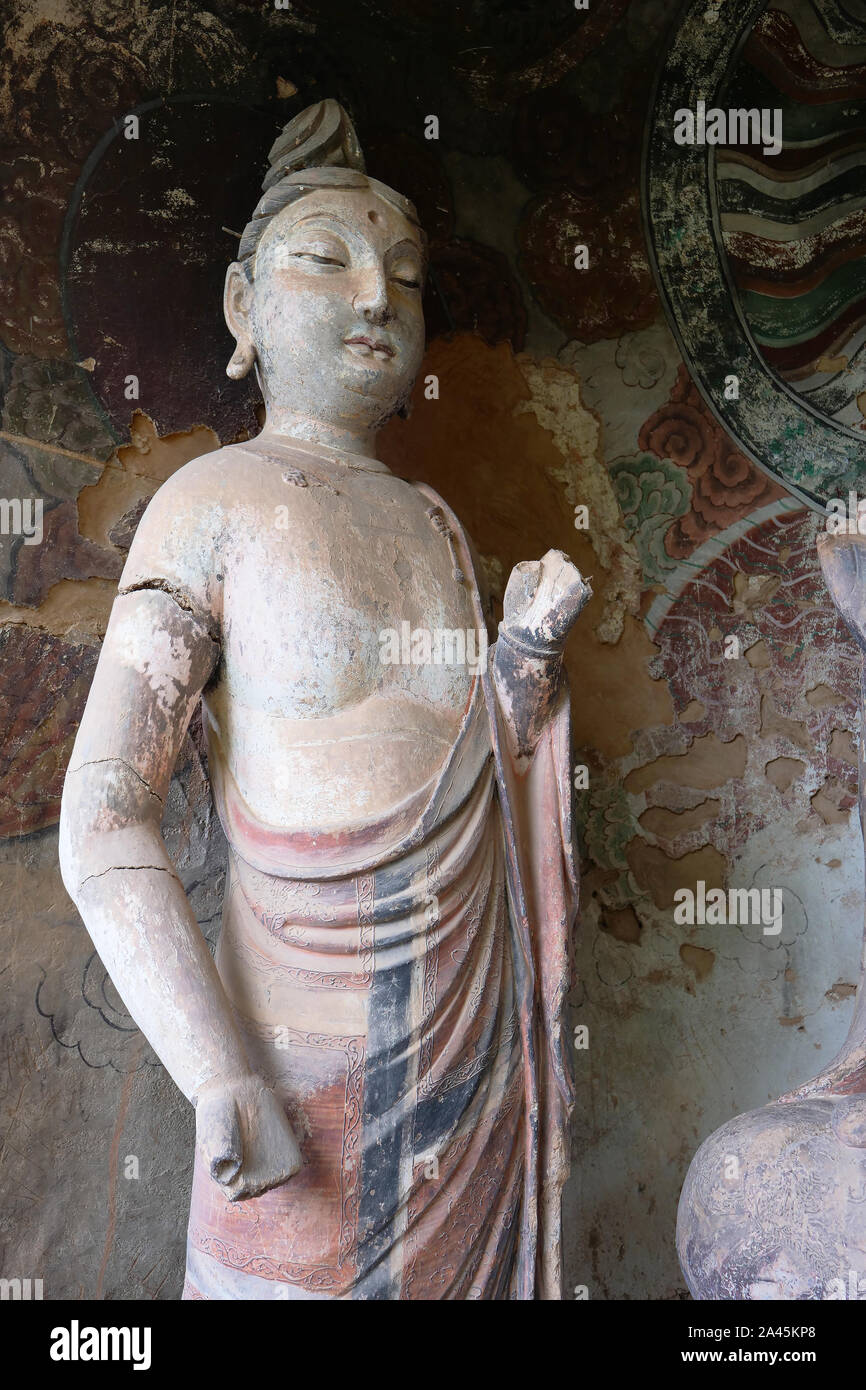 Maijishan Cave-Temple Complex in Tianshui city, Gansu Province China. A ...