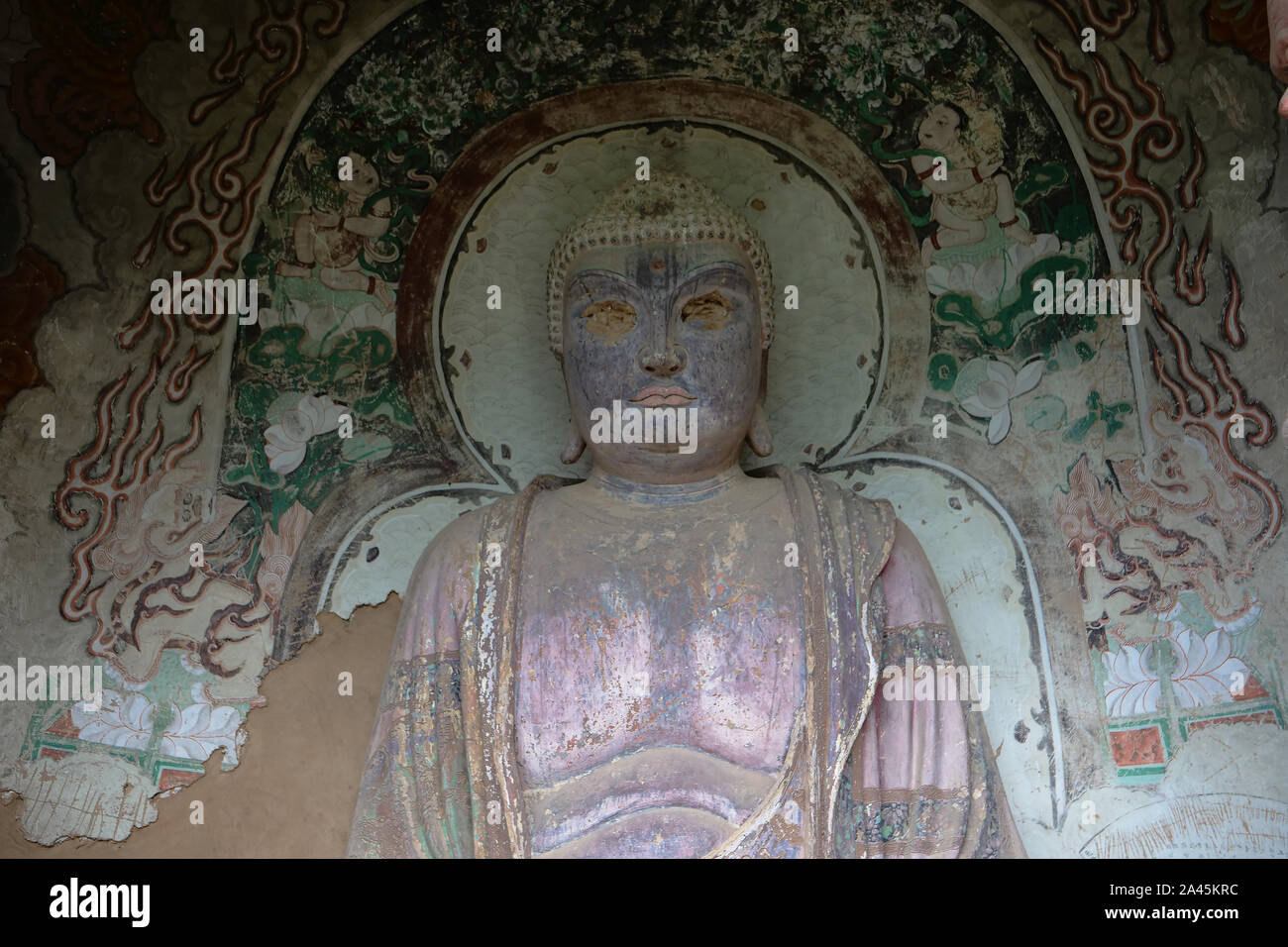 Maijishan Cave-Temple Complex in Tianshui city, Gansu Province China. A ...