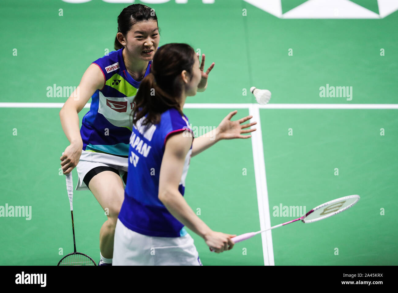 Japanese professional badminton players Misaki Matsutomo and Ayaka ...