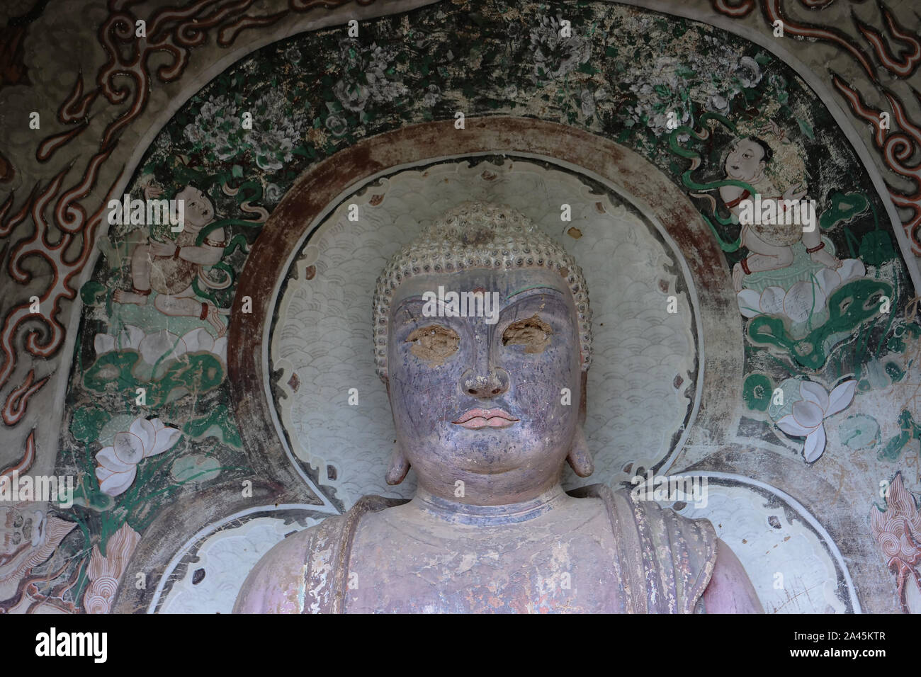 Maijishan Cave-Temple Complex in Tianshui city, Gansu Province China. A ...